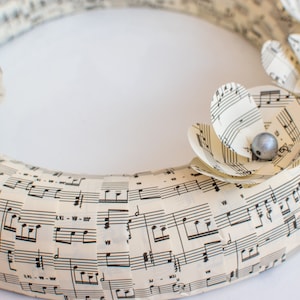 Black and White Music Note Decor, Personalized Gift Idea, Floral Decor ...