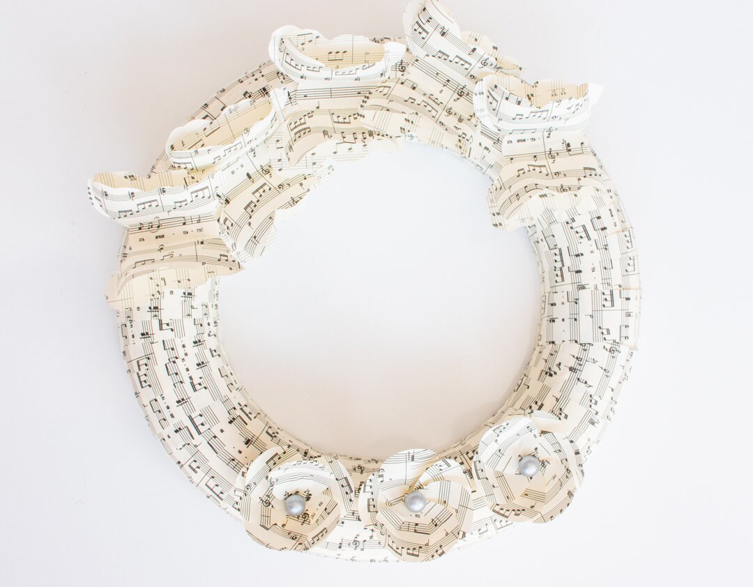 Black and White Music Note Decor, Personalized Gift Idea, Floral Decor ...