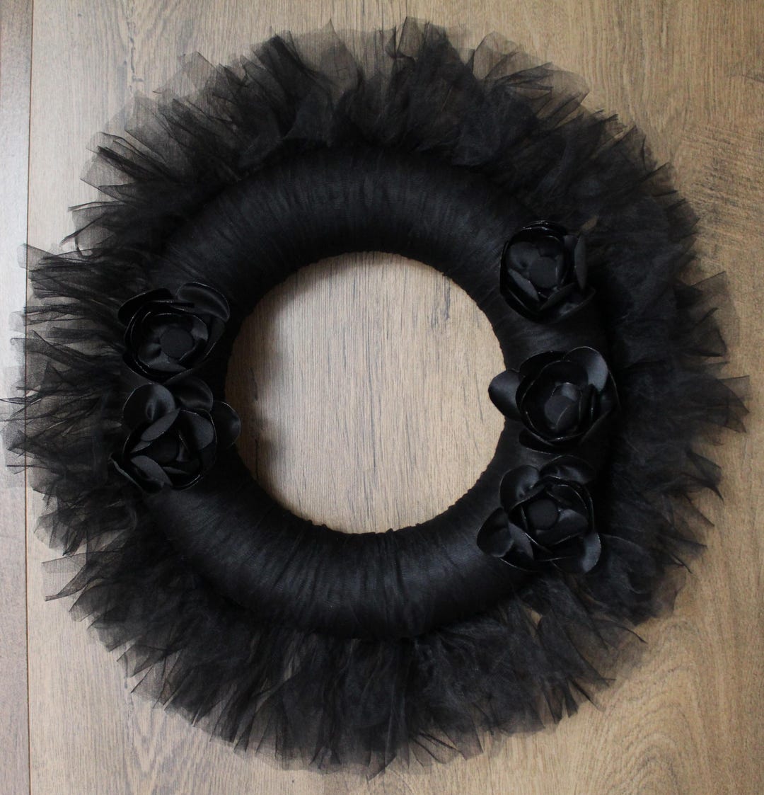 Black Wreath, Mourning Grief Wreath, Funeral Wreath, Indoor Decor ...