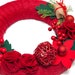 Red Hemp Christmas Wreath, Elegant Red Christmas Decoration, Christmas ...