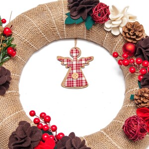 Hemp Christmas Wreath, Christmas Angel, Felt Christmas Decoration ...