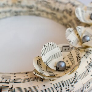 Black and White Music Note Decor, Personalized Gift Idea, Floral Decor ...