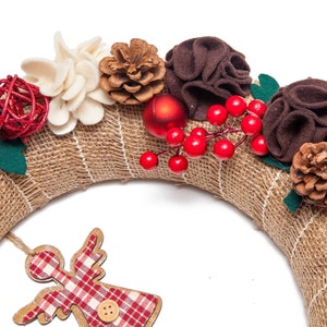 Hemp Christmas Wreath, Christmas Angel, Felt Christmas Decoration ...