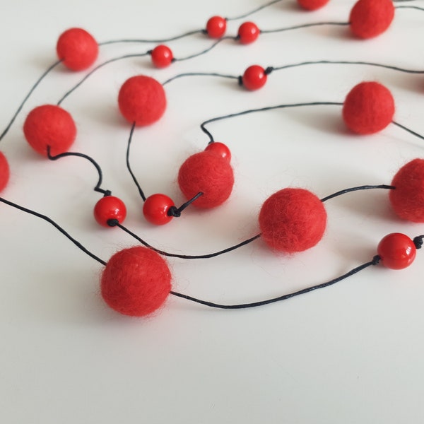 Red Bead Necklace - Etsy