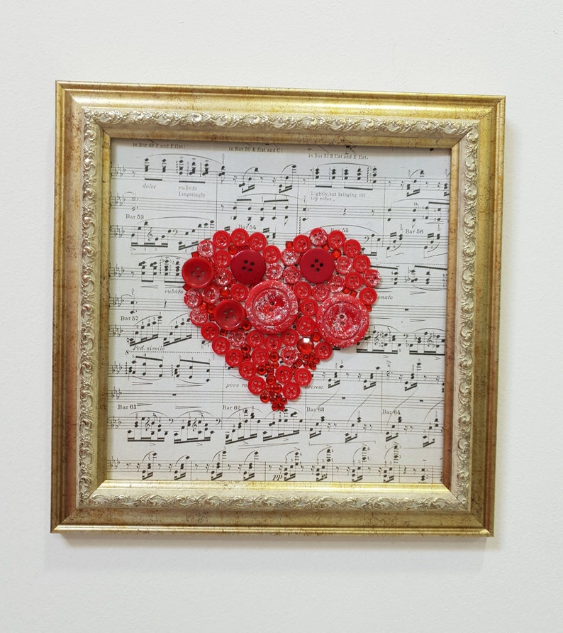Notes Wall Hanging Red Wall Decor Heart Shaped Decor Music - Etsy