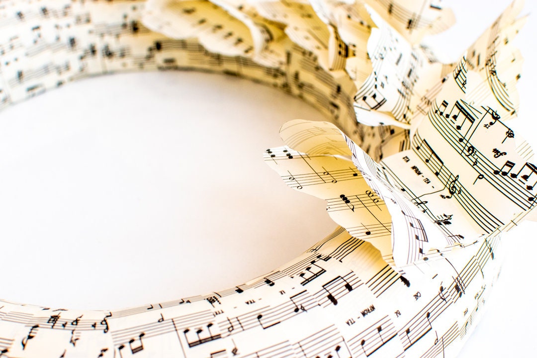 Black and White Music Note Decor, Personalized Gift Idea, Floral Decor ...