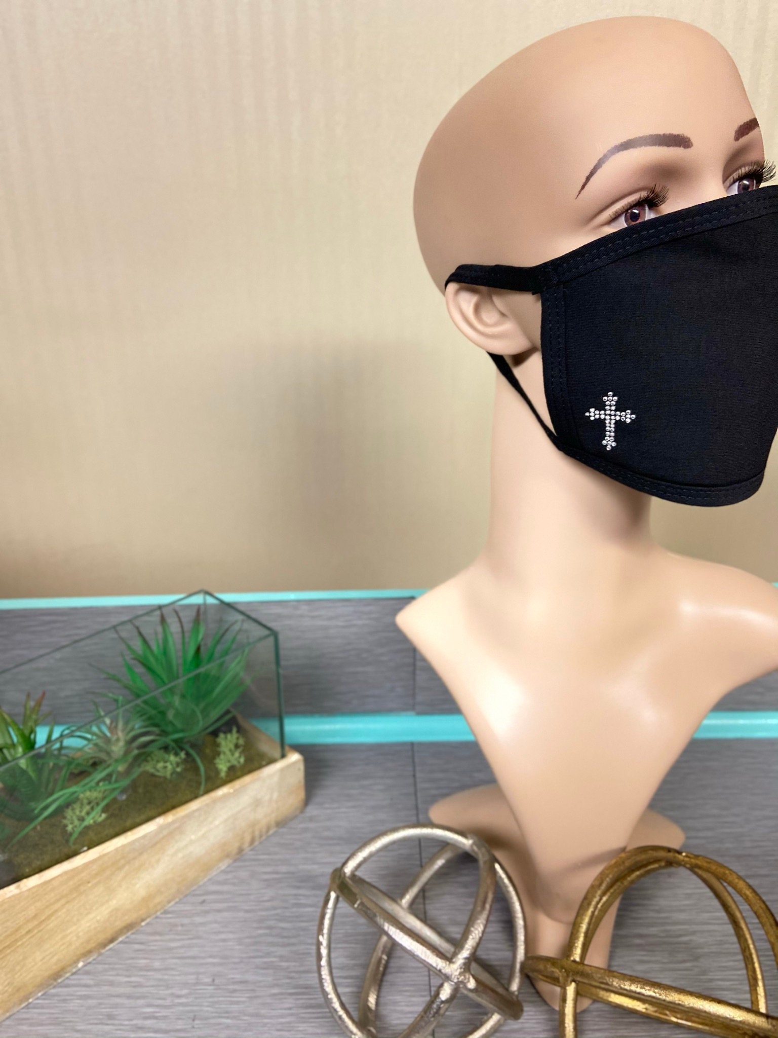 Cross Mask. Christian Cross Mask. Rhinestone Cross Mask - Etsy