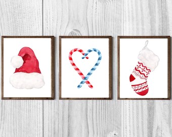 Watercolor Christmas Prints | Etsy