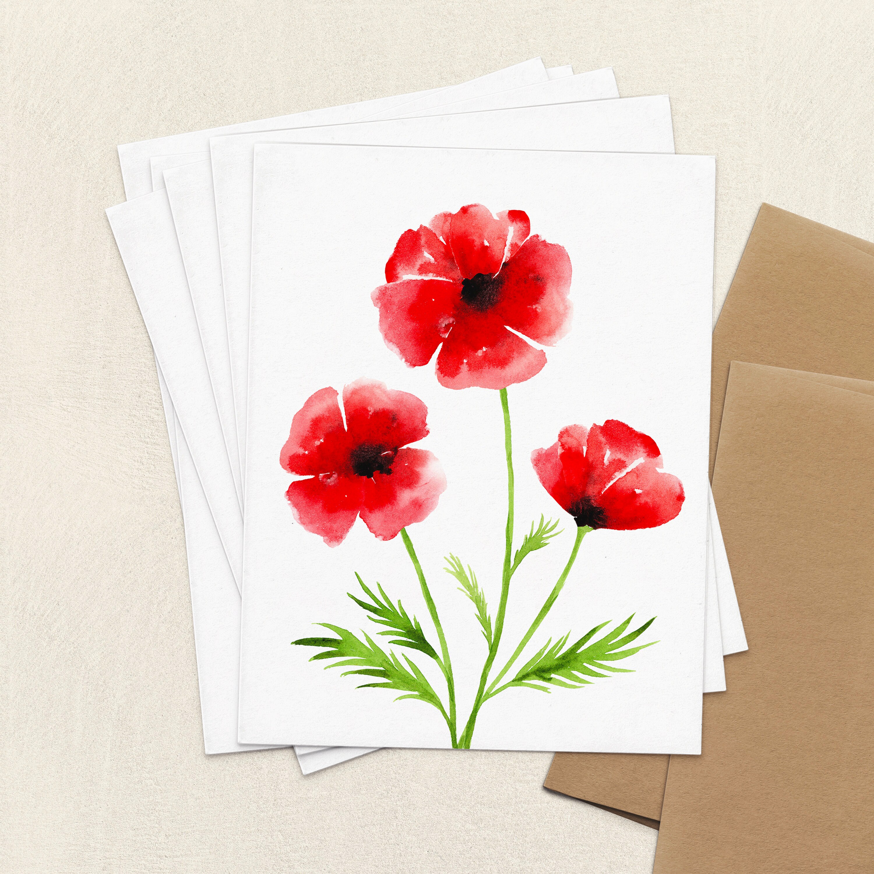 Notecards Set, Floral Cards Set of 6, Wildflower Greeting Card Set ...