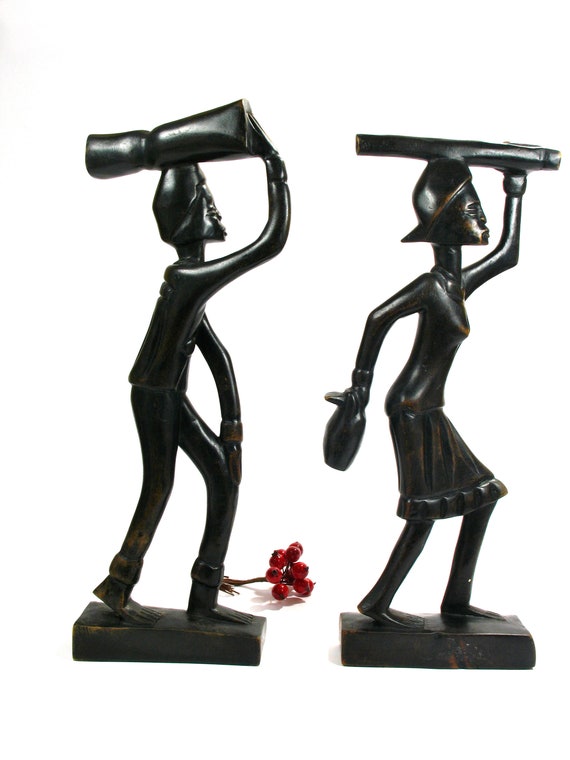 Original Set of African Figurines a Man and a Woman With a - Etsy