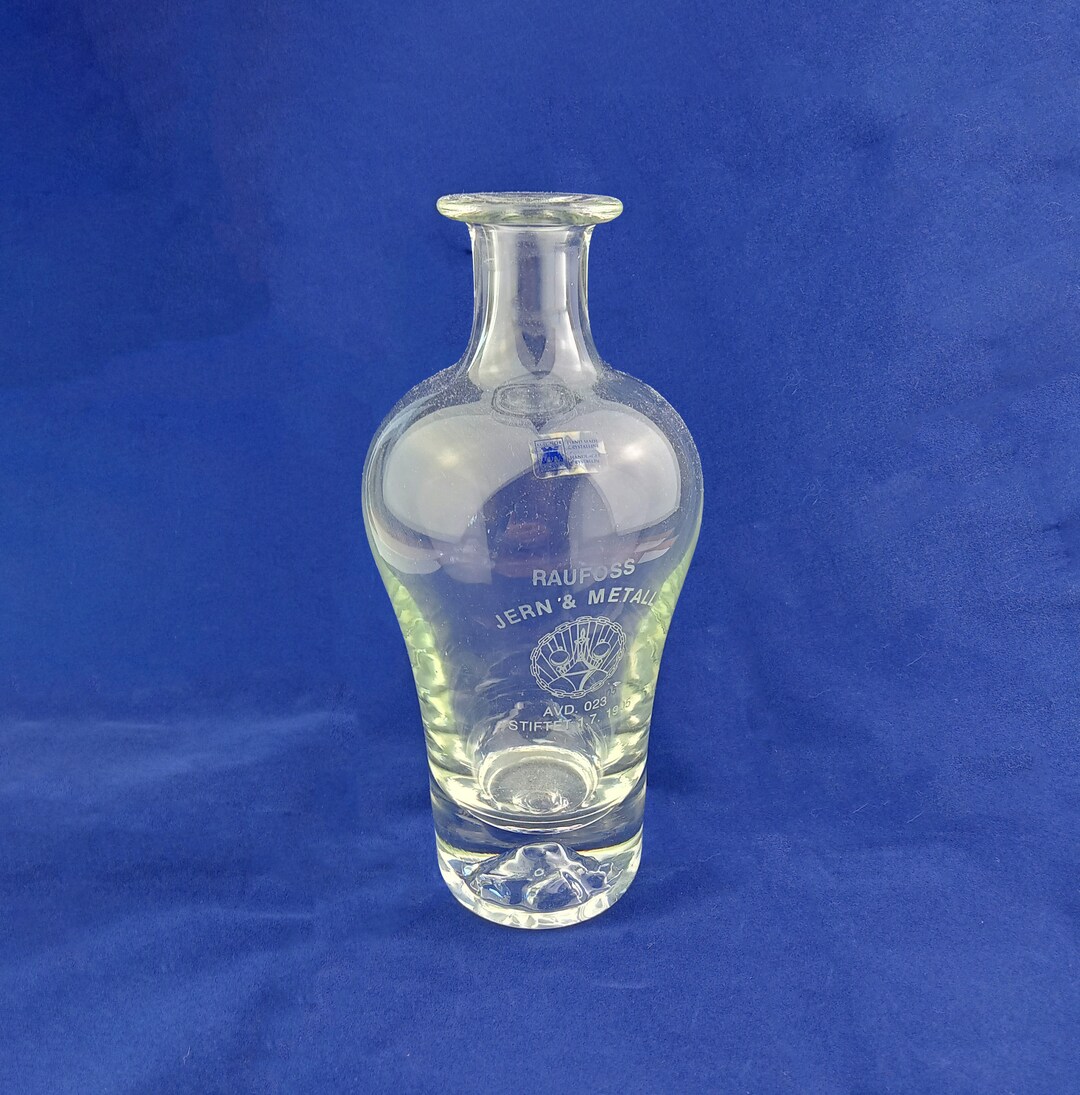 Vintage Clear Glass Bottle by Magnor Glass Works ( Magnor Glasswerk ...