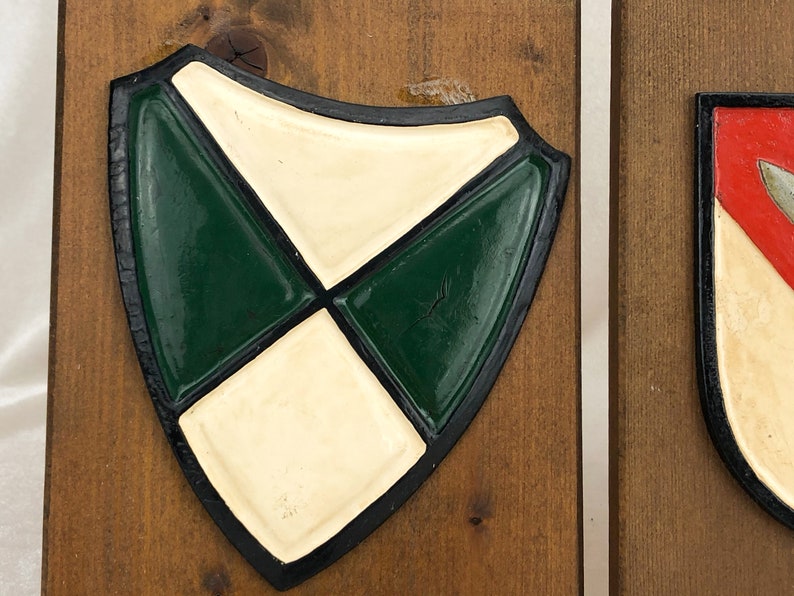 Vintage Wood Emblem Set of Two - Etsy