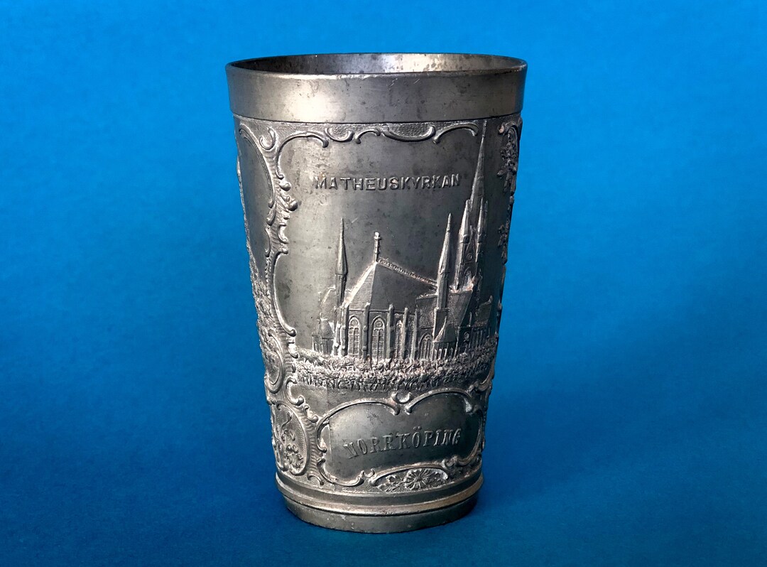 Vintage Jugendstil Pewter Mug From Sweden With Picture of Carl XIV ...