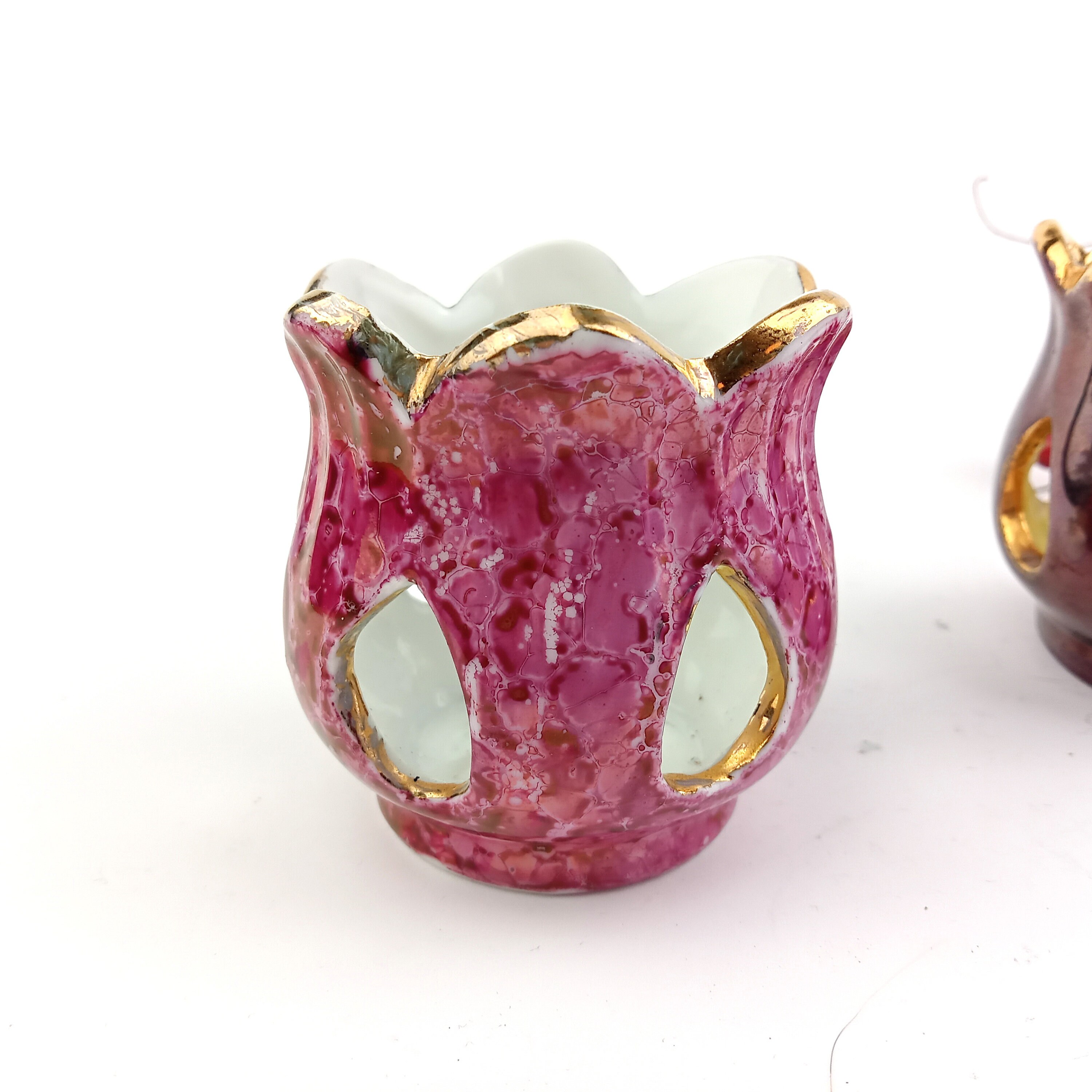 Set of Two Small Ceramic Candlesticks in the Shape of a Bud. | Etsy