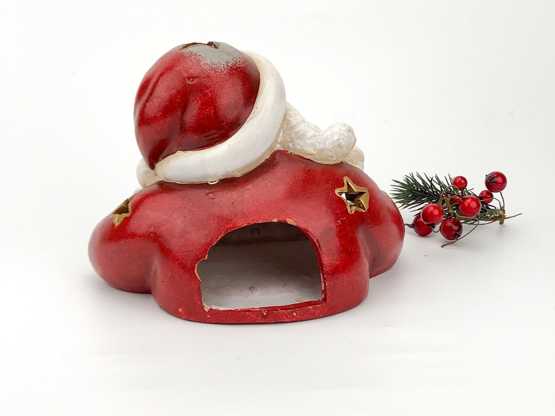 Ceramic retro santa figurine Christmas home decor | Etsy