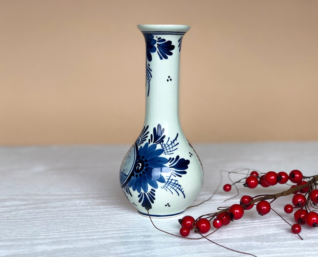 Holland Vintage Vases Delt Biau 87 Handgemalt From the Mid 20th Century ...