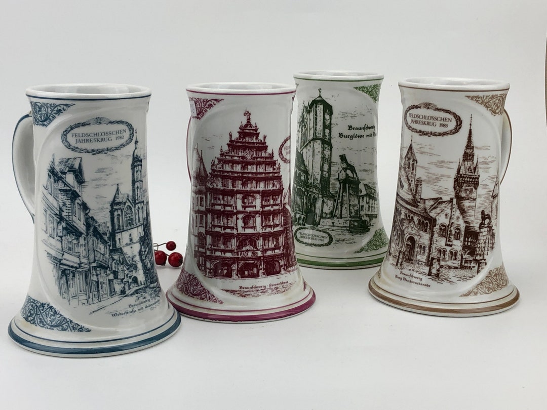 Sahm Vintage Set of 4 Classic German Beer Mugs - Etsy