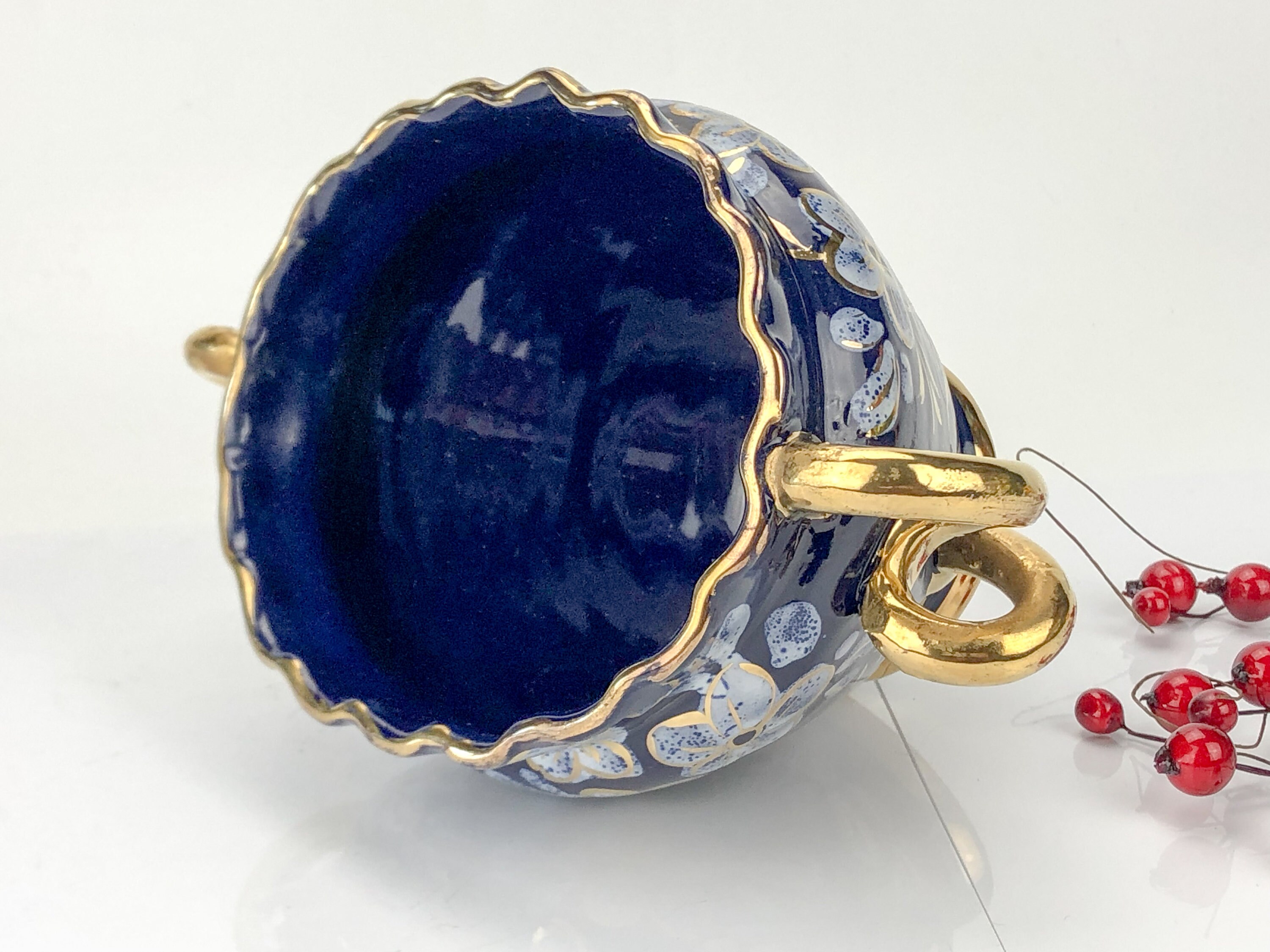 Rare Cobalt Blue and Gilding Table Decoration Dish for Sweets Made in ...