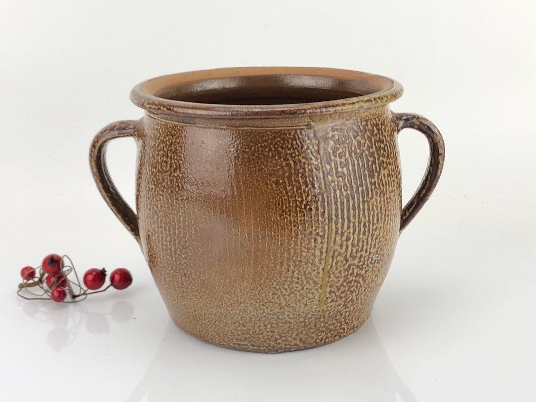 Brown Handmade Ceramic Vintage Caddy Pot From Europe - Etsy