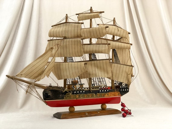 Vintage miniature sail ship replica | Etsy