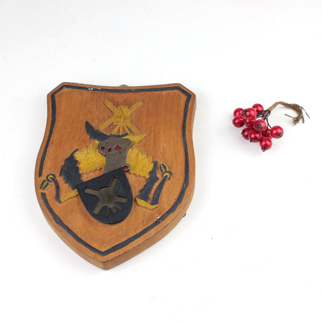 Vintage Wall Medallion in the Shape of a Medieval Shield With the Image ...