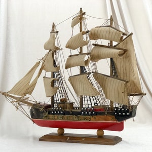Vintage Miniature Sail Ship Replica - Etsy