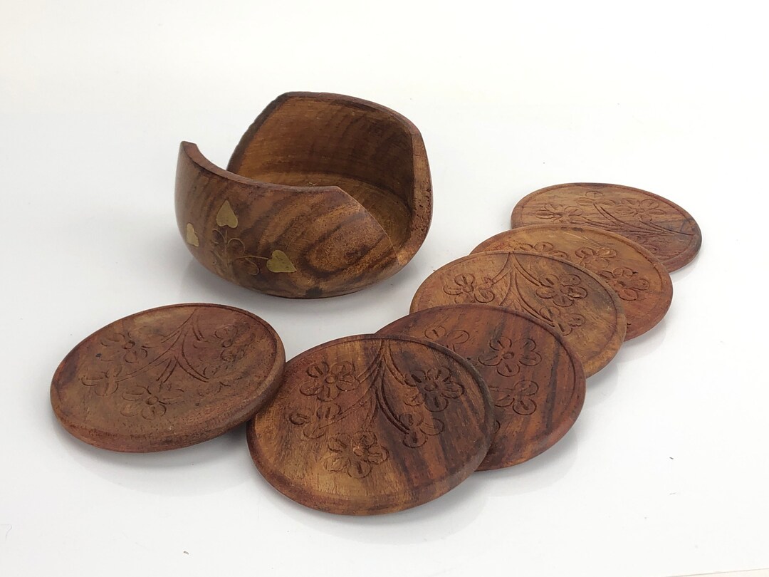 Vintage Wooden Cup Stand Set of 6 From Europe - Etsy