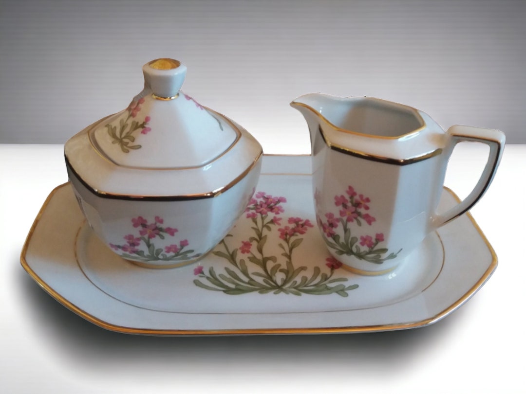 Vintage Swedish White Porcelain Set (platter, Creamer, Sugar Bowl ...