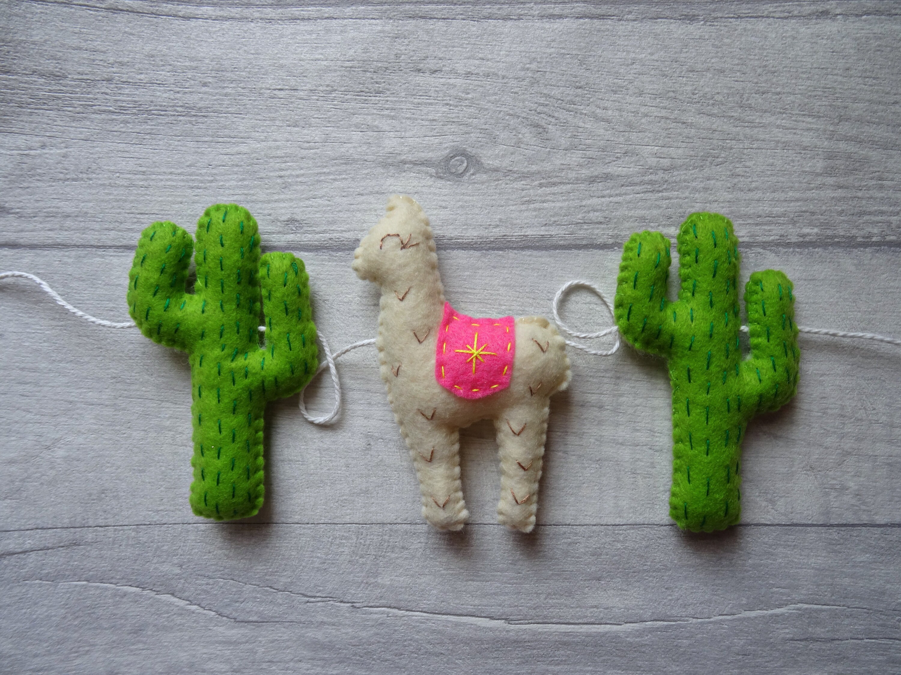 Cactus and Llama Felt Garland Mexican Theme Decorations - Etsy UK