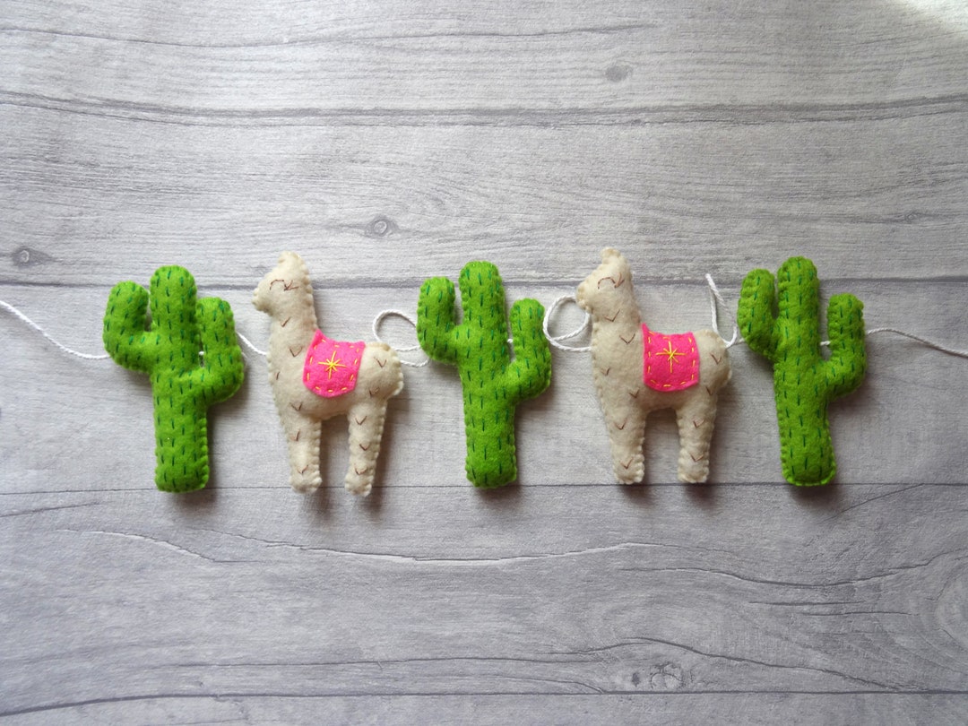 Cactus and Llama Felt Garland Mexican Theme Decorations - Etsy UK