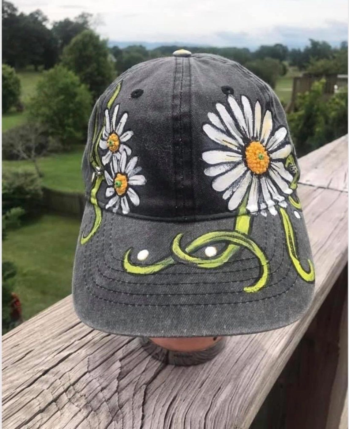 Custom Hand Painted Hats With Flowers. - Etsy