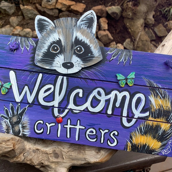 Raccoon Welcome Sign - Etsy