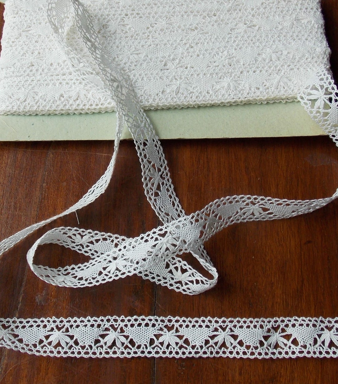 LACE Hand Embroidered With CLUNY ENTREDEUX Stitch White 2cm - Etsy