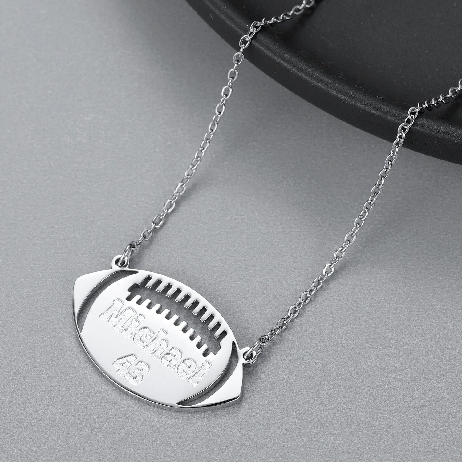 Personalized Football Necklace: Custom Name & Number, Sports Fan Gift ...