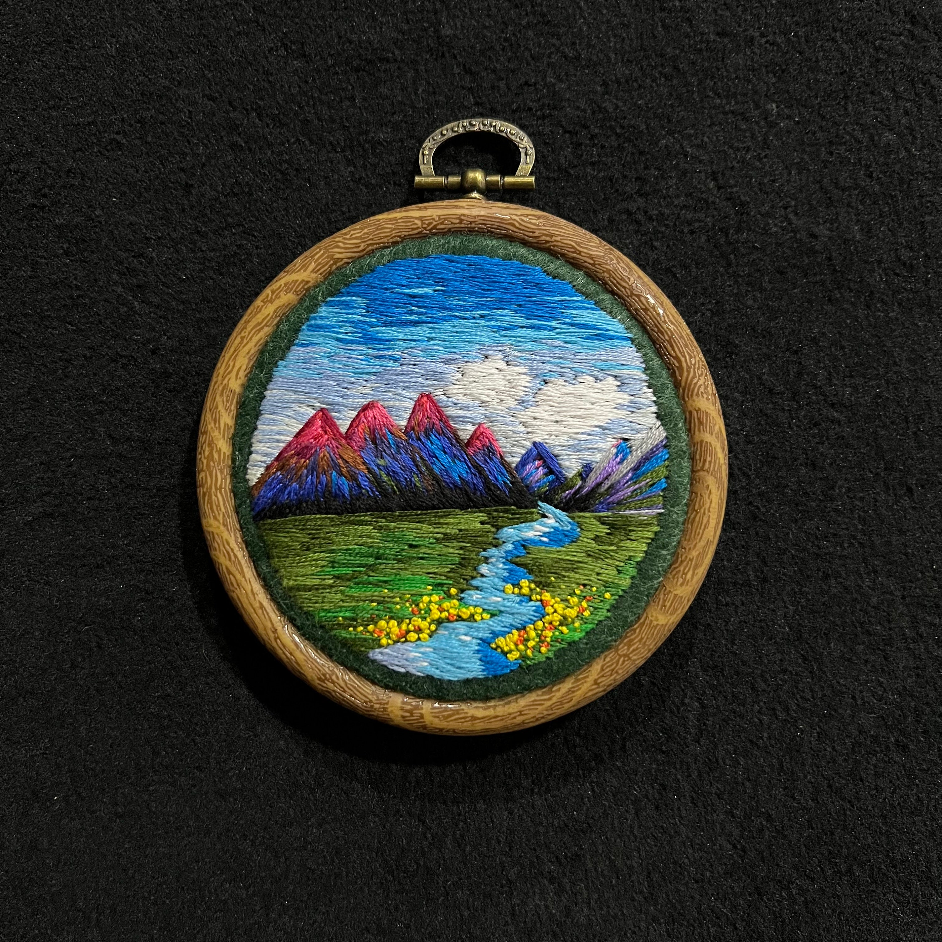 River Flowing Mountains Hand Embroidery Design by Beceff® | Etsy