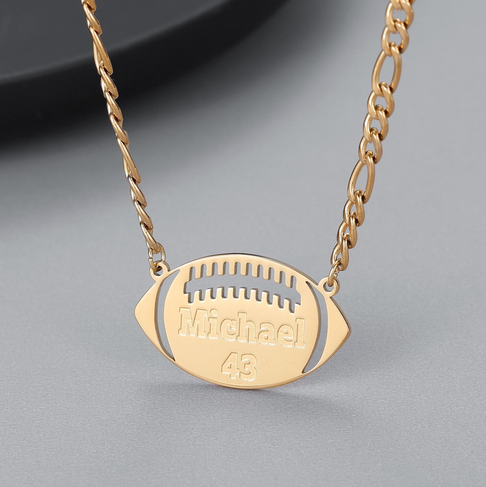Personalized American Football Necklace by Beceff® Carved | Etsy