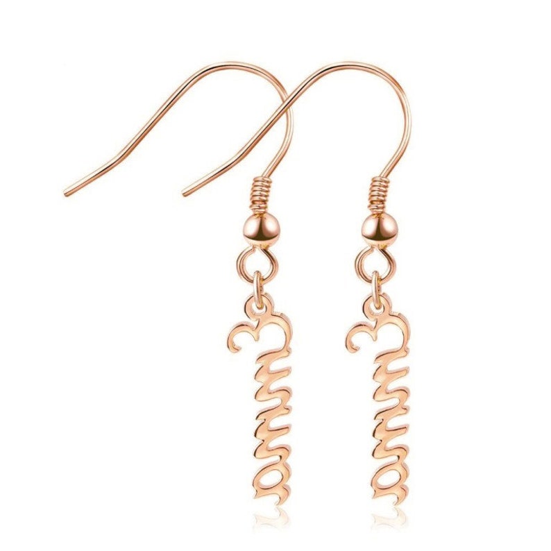 Personalized Dangle Name Earrings by Beceff® • Stylish Crafted Vertical ...