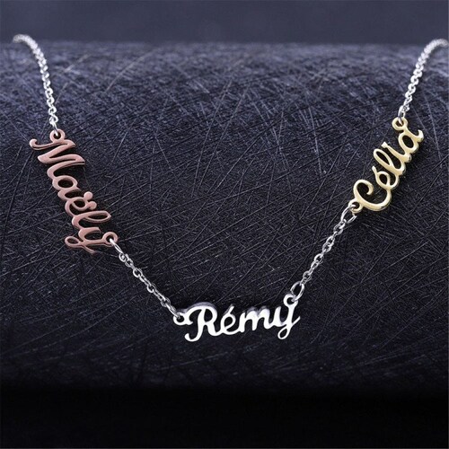 Personalized Triple Name Necklace by Beceff® Stylish High - Etsy