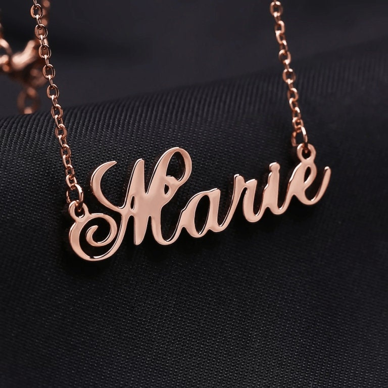 Customized Cursive Name Necklace By Beceff® Gold Silver Etsy