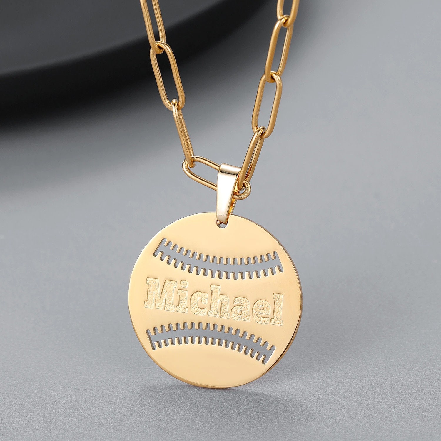 Custom Baseball Name Necklace by Beceff® • Baseball Pendant Custom Name ...