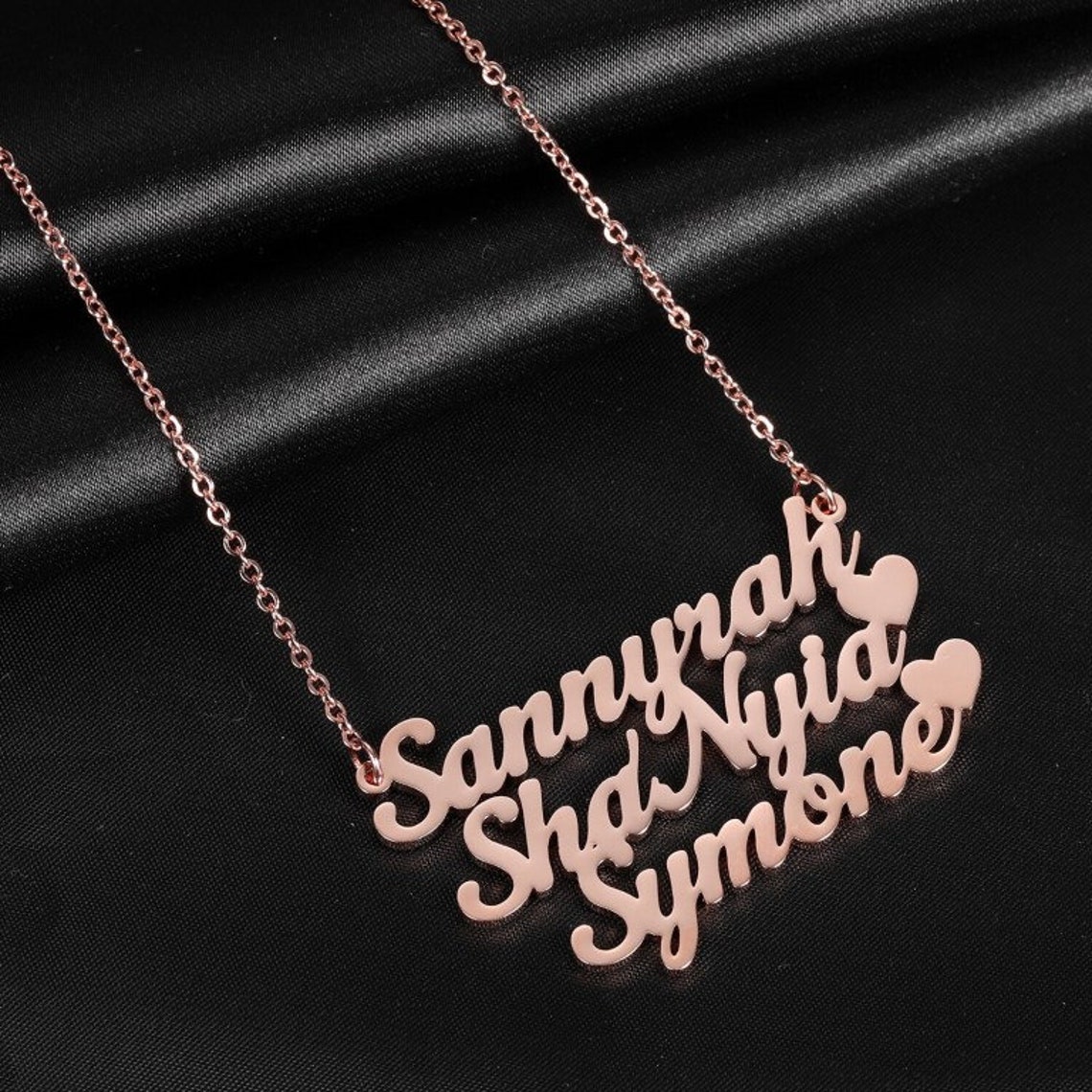 Personalized Triple Name Necklace by Beceff® Stylish High - Etsy