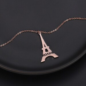 Eiffel Tower Name Necklace by Beceff® Single Name France Paris Landmark ...