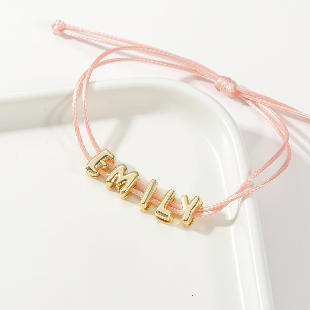 3D Letter Bracelet , Bubble Name Bracelet , Bubble Letter Bracelet , Custom Bubble Letters ...