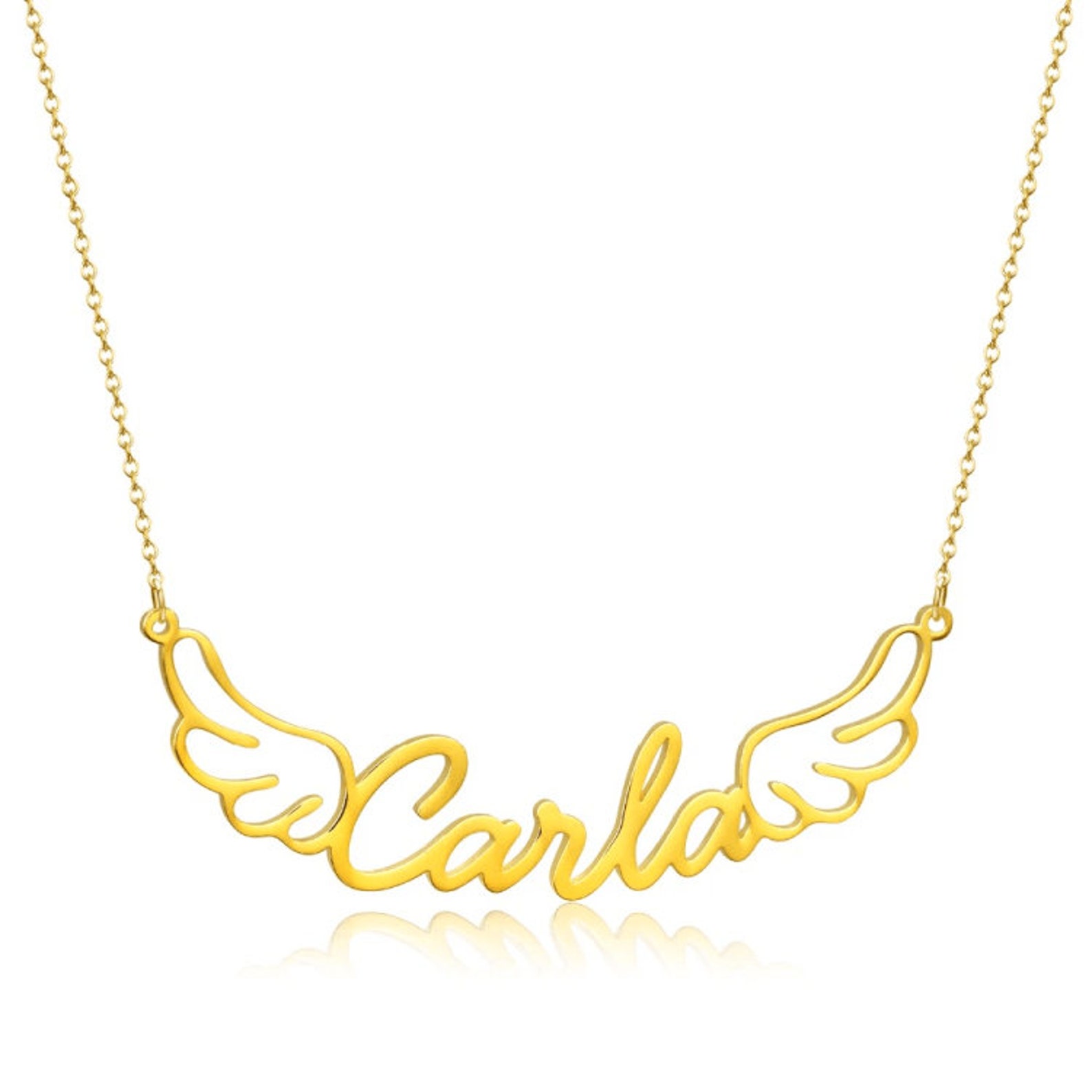 Personalized Angel Wings Name Necklace by Beceff® Cursive - Etsy
