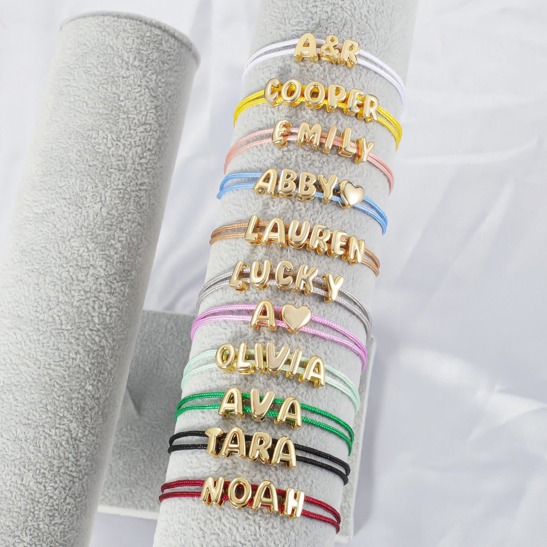 Personalized 3D Bubble Letter Name Bracelet: Custom Stainless Steel ...