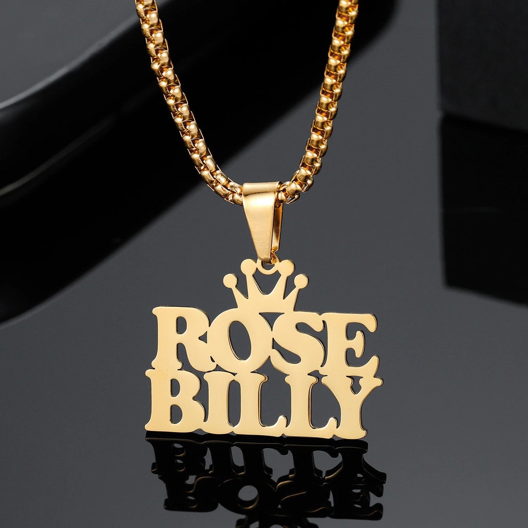 Crown Name Necklace: Personalized Stainless Steel Multiple Name Pendant ...