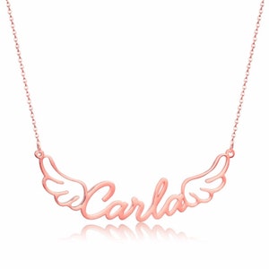 Personalized Angel Wings Name Necklace by Beceff® • Cursive Font ...