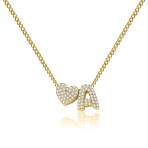 Crystal Letter Bubble Name Necklace by Beceff® • Custom Bubble Letter ...