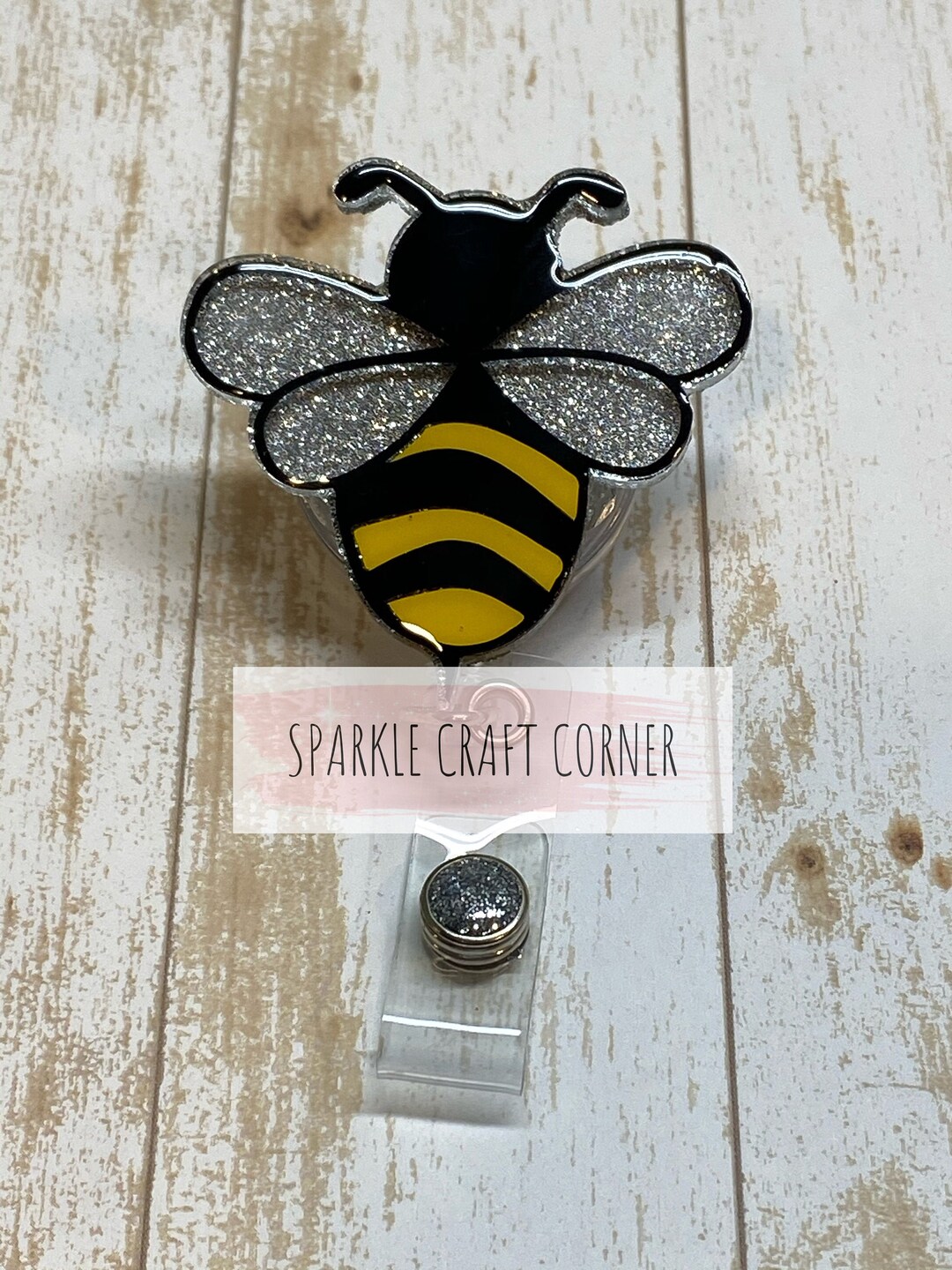 Bee, Bumble Bee Badge Reels, Medical Badge Reels, ID Holder, Acrylic ...