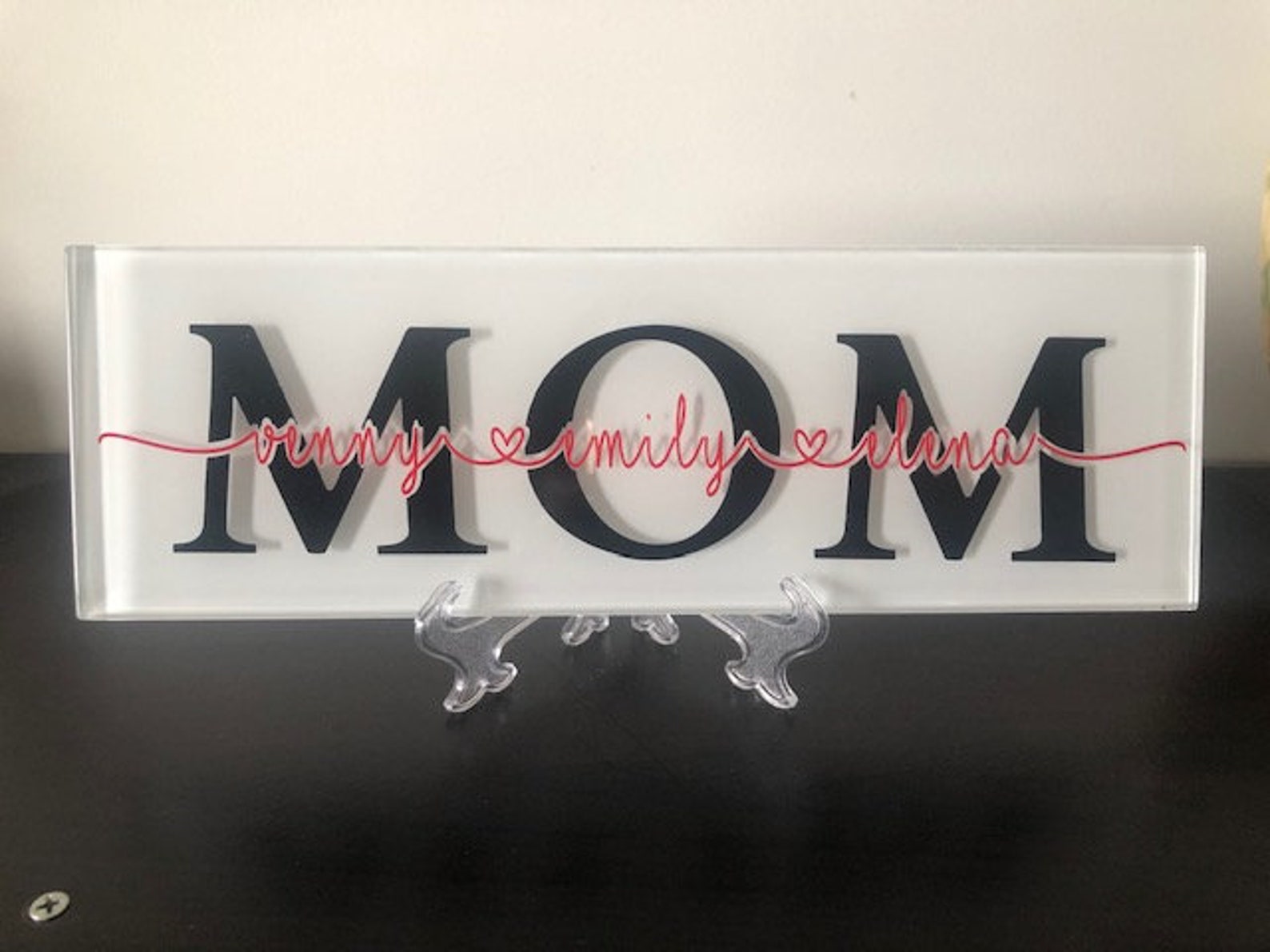 Custom Knockout Design Glass Tile - Mom, Grandma, Nana, Mommy, Mama - Etsy